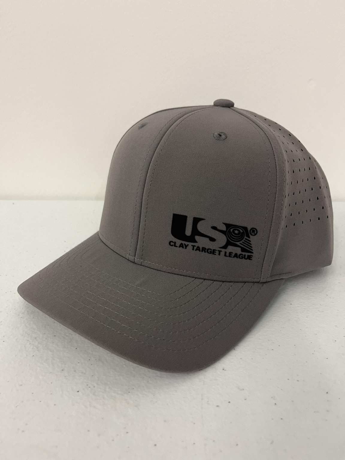 USA Clay Target League Gray 'Performance' Hat w/ USACTL Logo Rubber ...